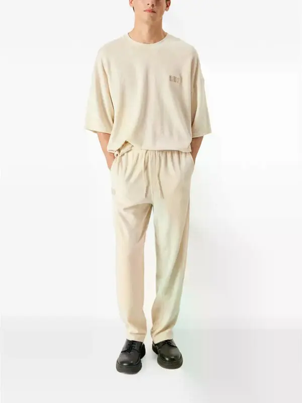 American Vintage Fuxow Embroidered-logo Track Pants - Neutrals