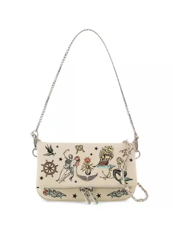 Zadig&Voltaire Rock Nano Tattoo Crossbody Leather White - Neutrals