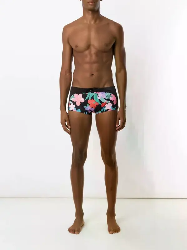 AMIR SLAMA Print Hibiscus Swimming Trunks