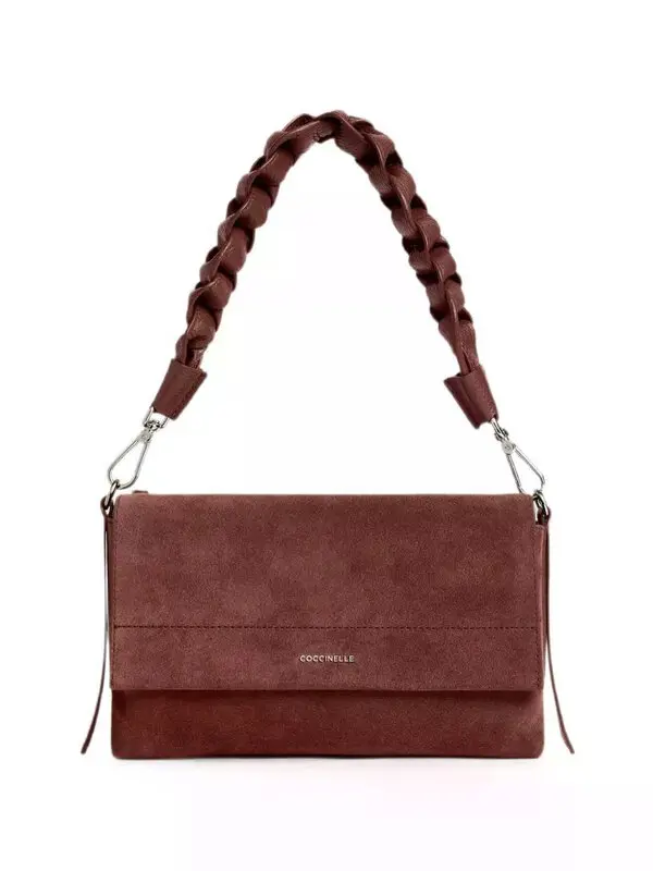 COCCINELLE Boheme Braided-strap Suede Shoulder Bag - Red