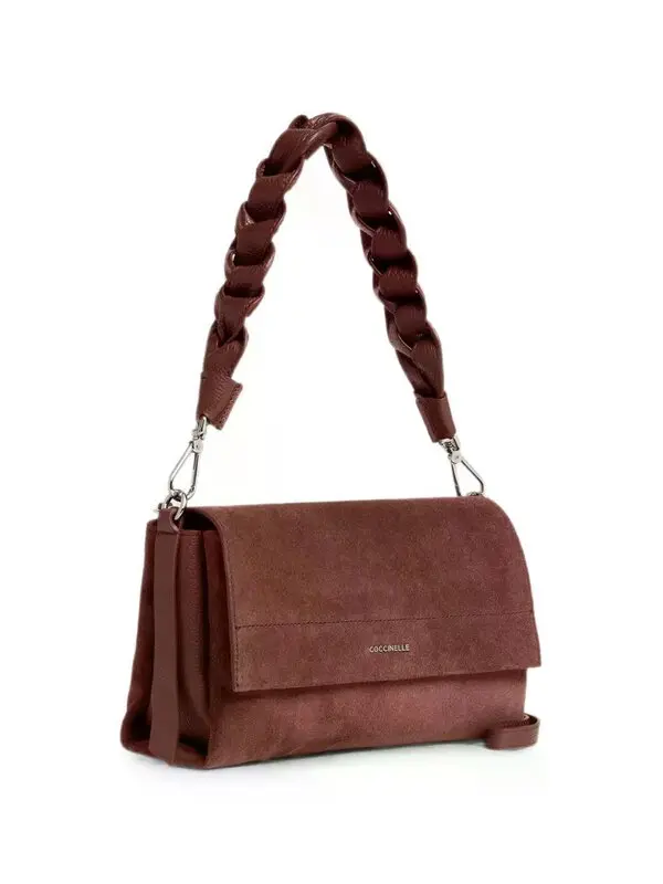 COCCINELLE Boheme Braided-strap Suede Shoulder Bag - Red