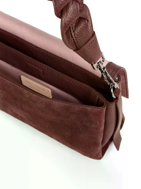 COCCINELLE Boheme Braided-strap Suede Shoulder Bag - Red