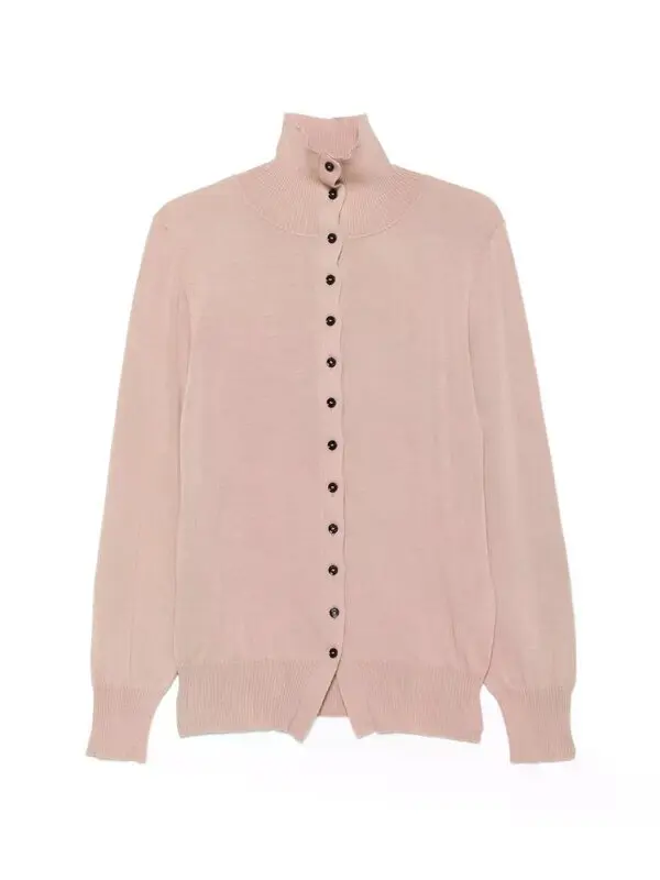 Liviana Conti High-neck Button-up Cardigan - Neutrals