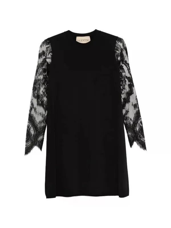 Valentino Garavani Lace Sleeve Mini Dress