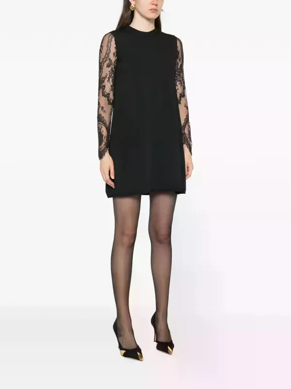 Valentino Garavani Lace Sleeve Mini Dress