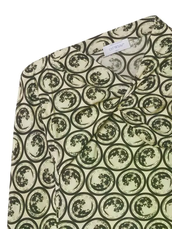 Off-White Moon-print Gathered Asymmetric Dress