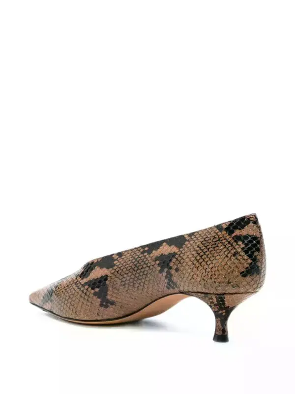 Le Monde Beryl Babouche Snake-effect Heeled Pumps