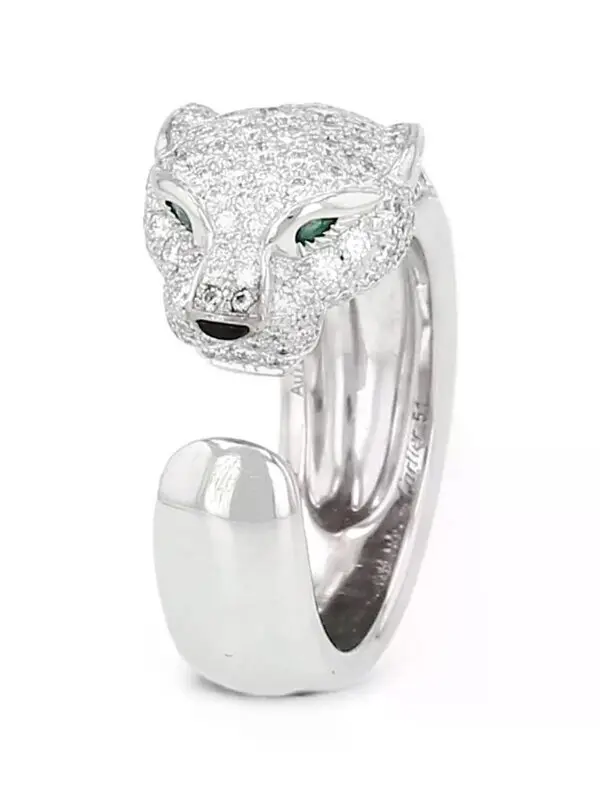 Cartier 2020s Panthère Diamond And Emerald Ring