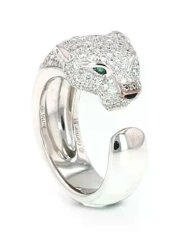 Cartier 2020s Panthère Diamond And Emerald Ring