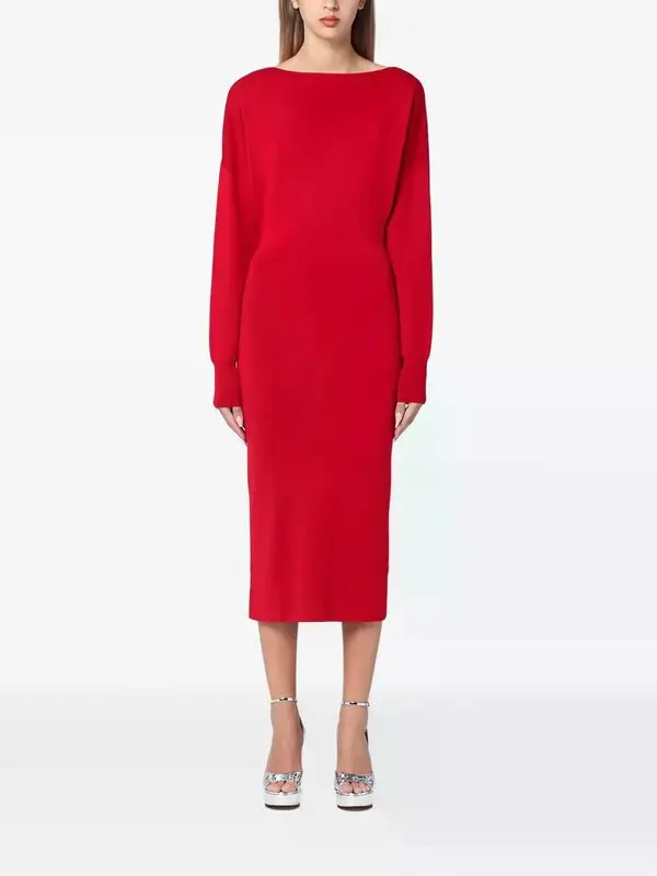 P.a.r.o.s.h Boat-neck Long-sleeve Dress - Red
