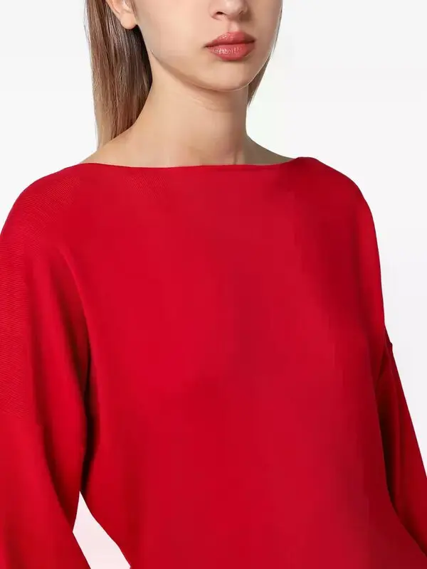 P.a.r.o.s.h Boat-neck Long-sleeve Midi Dress
