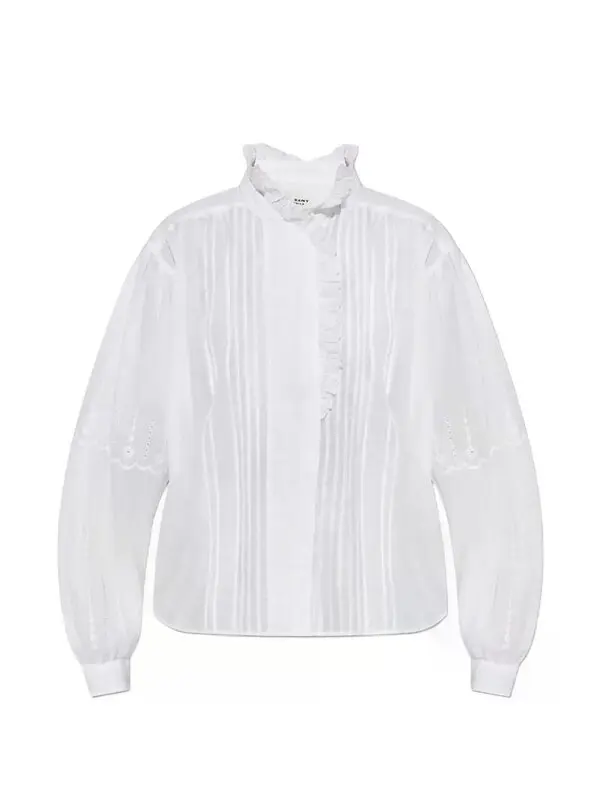 MARANT ETOILE Ruffled Broderie-anglaise Shirt - White