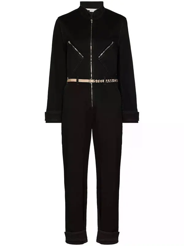 Stella McCartney Stella Logo Denim Jumpsuit - Black