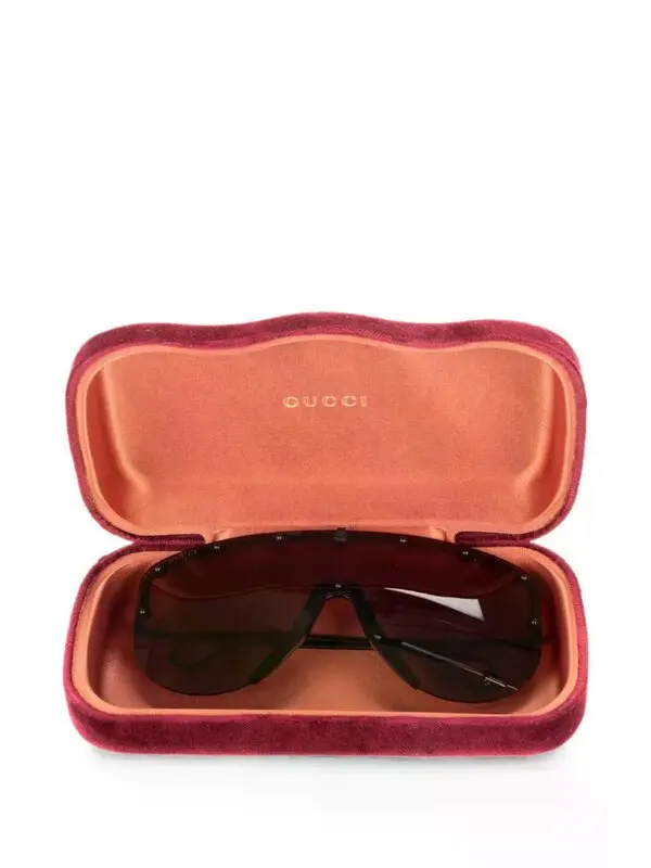 Gucci Stud-embellished Shield Sunglasses