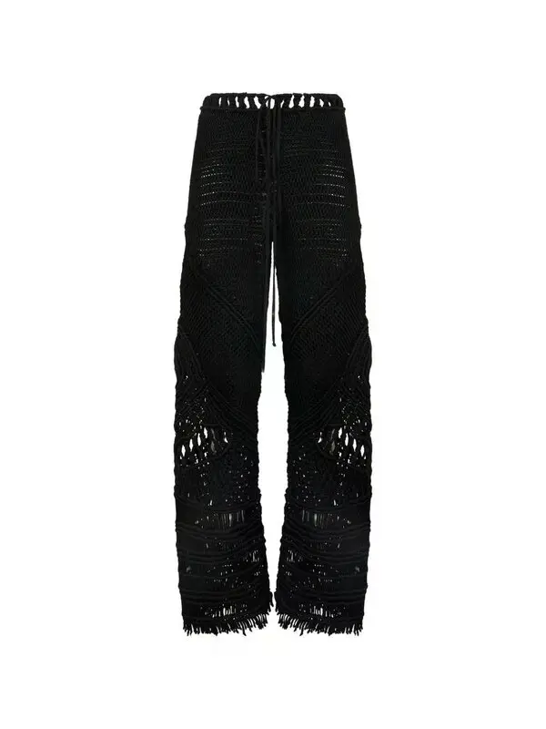 Alberta Ferretti Crochet-mesh Trousers