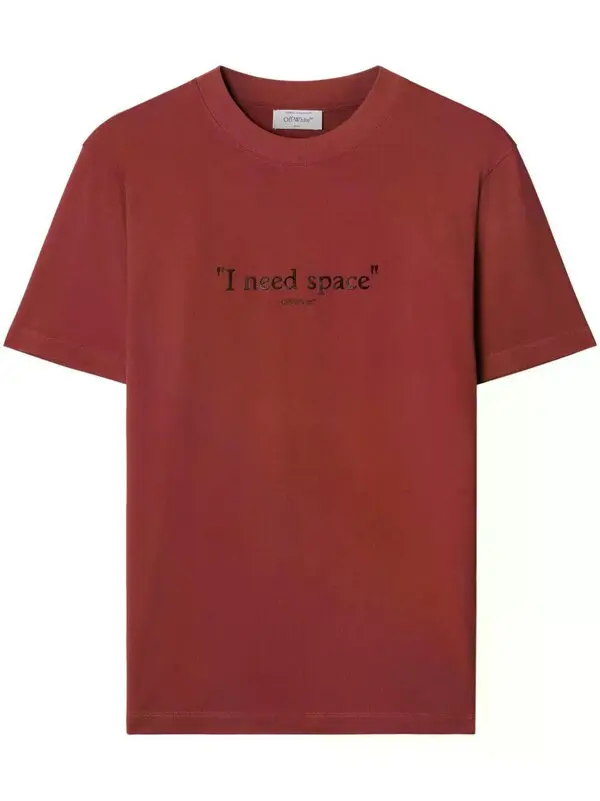 Off-White Give Me Space Cotton T-shirt - Red