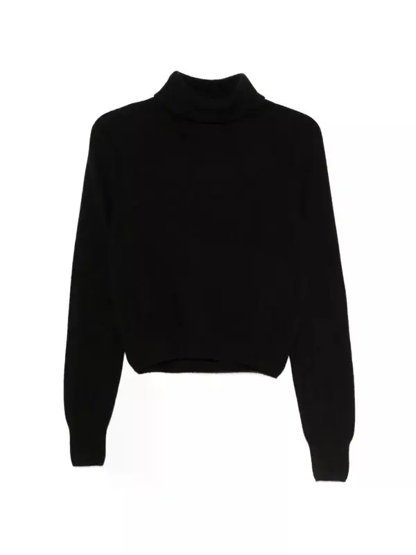 BASERANGE Roll-neck Ribbed-trim Sweater - Black