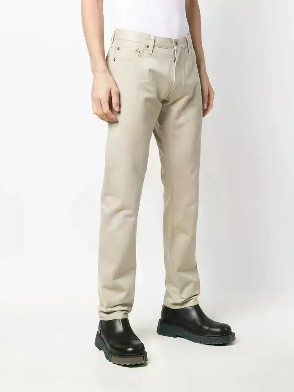 Off-White Logo-print Straight-leg Jeans