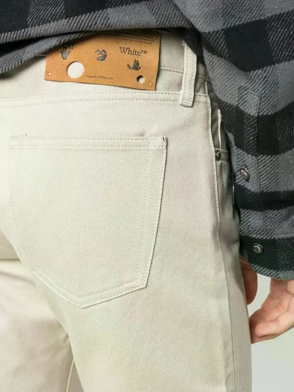 Off-White Logo-print Straight-leg Jeans