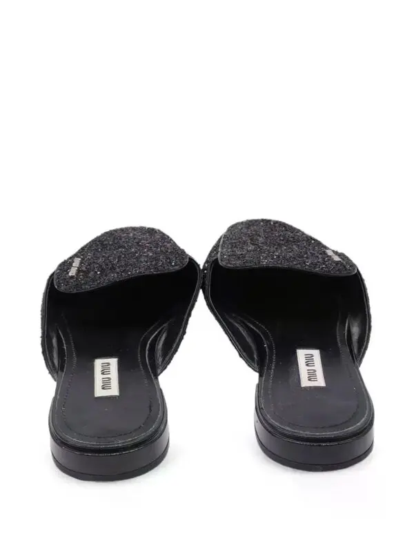 Miu Miu Glittered Leather Mules