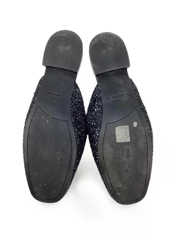 Miu Miu Glittered Leather Mules