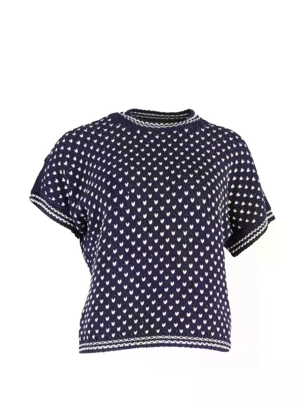 Loro Piana Intarsia-knit Heart-print Top - Blue