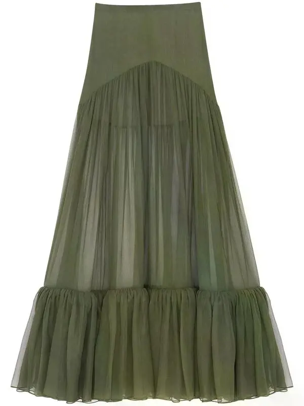 Saint Laurent High-waisted Maxi Skirt - Green
