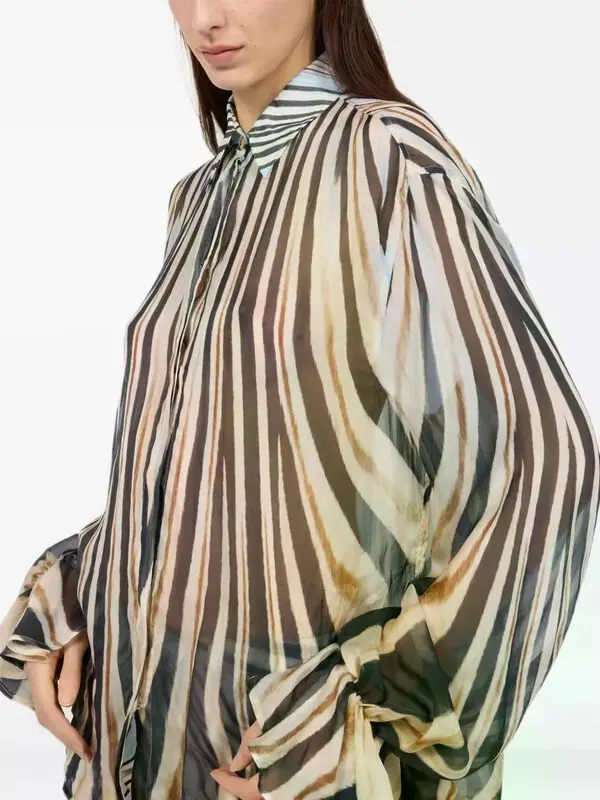 Roberto Cavalli Zebra-print Ruffled-cuff Shirt