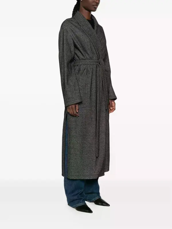 Liviana Conti Herringbone-pattern Belted Coat