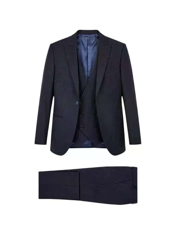 LUIGI BIANCHI MANTOVA Three-piece Single-breasted Suit - Blue