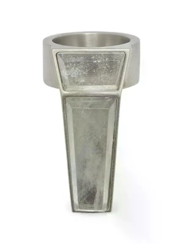 Rick Owens Crystal Trunk Ring - Silver