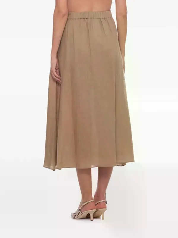 EMME Elasticated-waist Linen Midi Skirt
