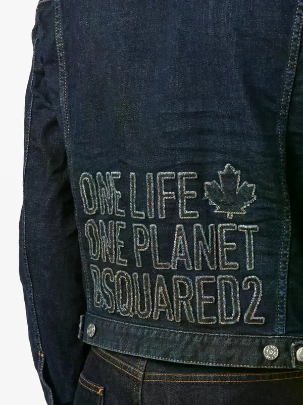 Dsquared2 Embroidered-slogan Denim Jacket