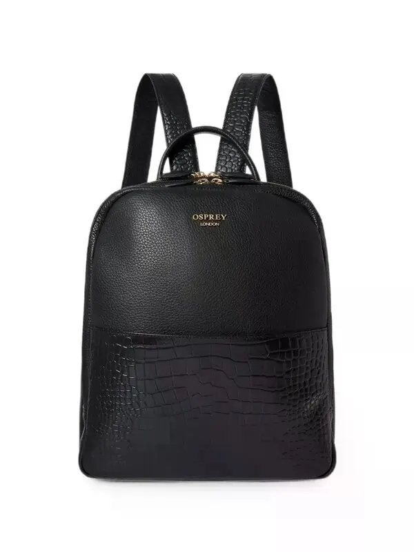 OSPREY The Kellie Croc-effect Pebbled Leather Backpack - Black