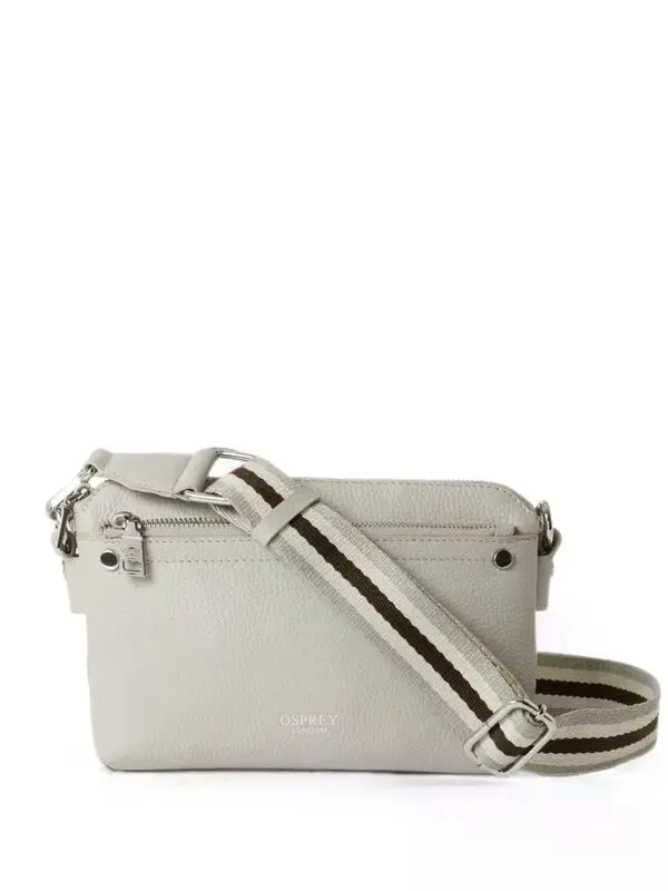OSPREY Stella Pebbled-leather Cross Body Bag - Grey