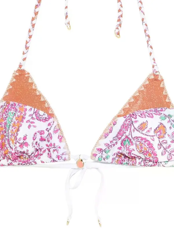 BANANA MOON Paisley-print Braided-strap Bikini Top