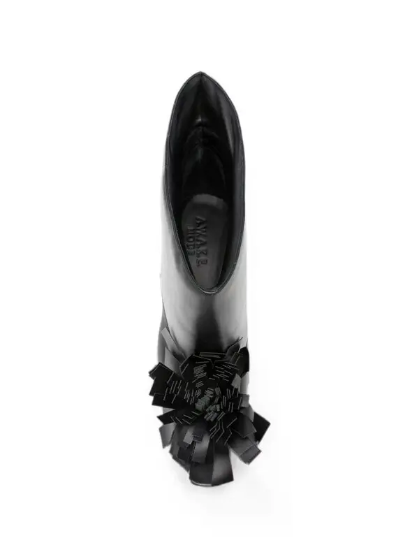 A.W.A.K.E. Mode Flower-detail Leather Ankle Boots