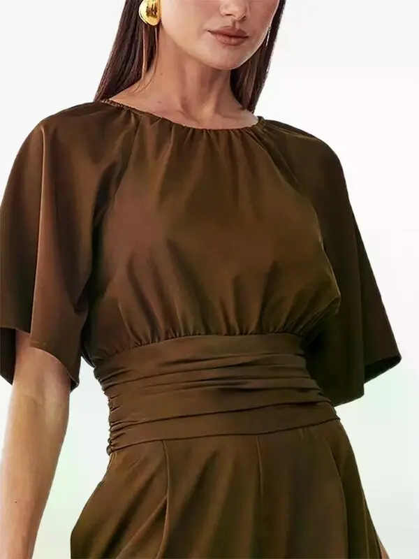 WILLA Gathered Wide-leg Jumpsuit