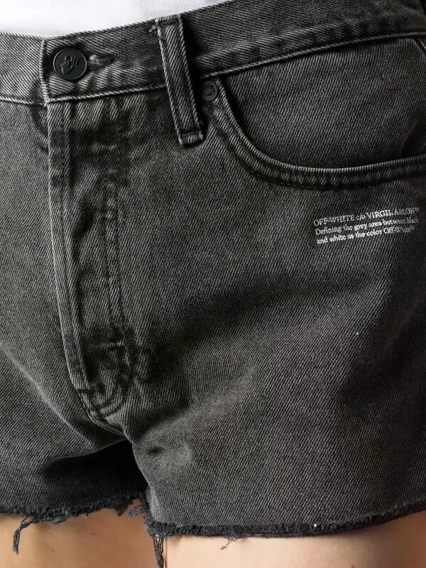 Off-White Raw-edge Logo Denim Shorts