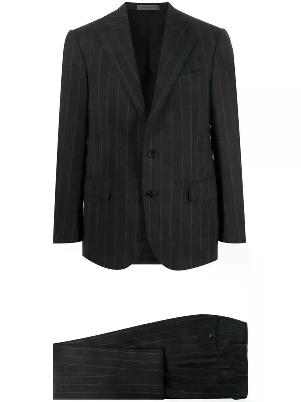 Corneliani Pinstripe-pattern Single-breasted Suit - Grey