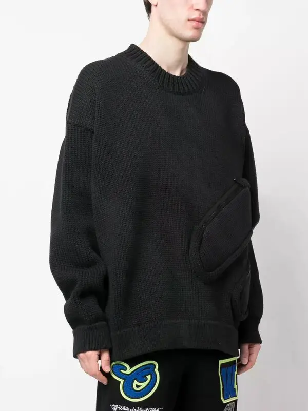 Off-White Zip-compartment Crew-neck Sweatshirt