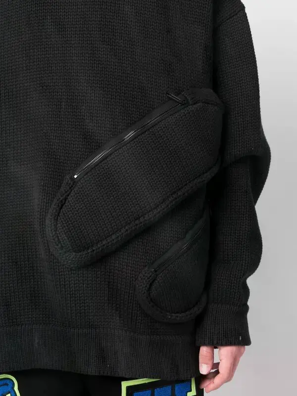 Off-White Zip-compartment Crew-neck Sweatshirt