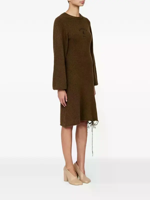 MAISON MARGIELA Flecked Wool Knit Midi Dress