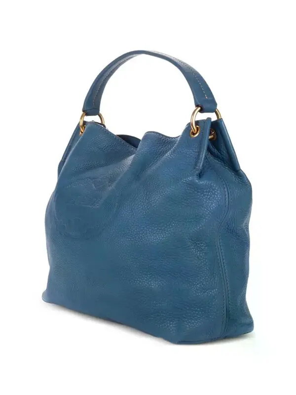 Prada Large Vitello Daino Logo-embossed Tote Bag