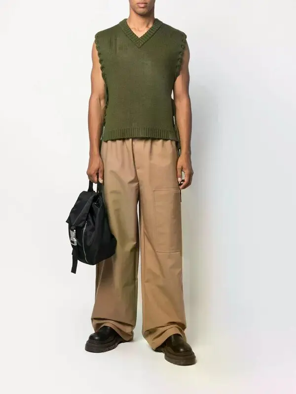 Off-White Logo-embossed Wide-leg Trousers