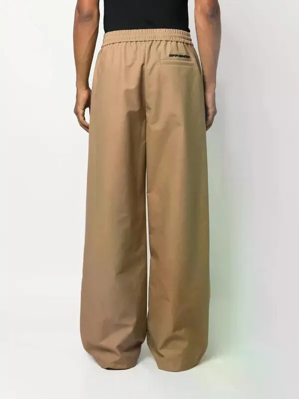 Off-White Logo-embossed Wide-leg Trousers