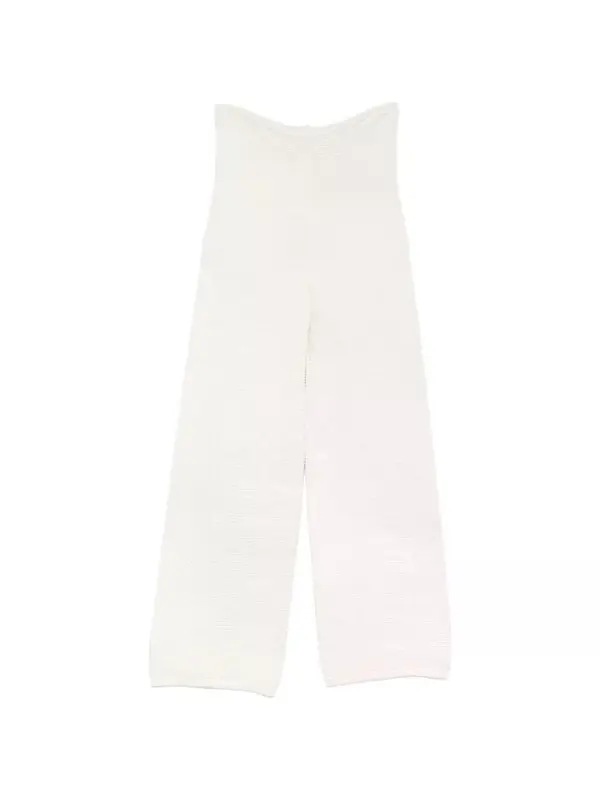 Liviana Conti Ribbed-knit Wide-leg Trousers - Neutrals