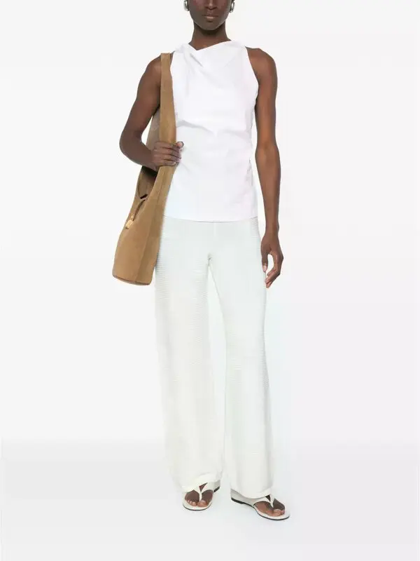 Liviana Conti Ribbed Knit Wide-leg Trousers