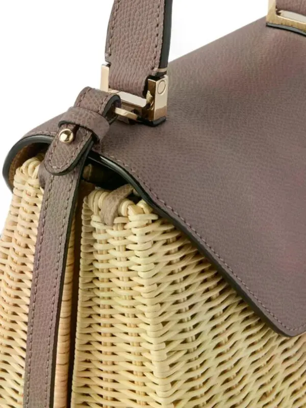 VALEXTRA Mini Iside Woven Tote Bag - Neutrals