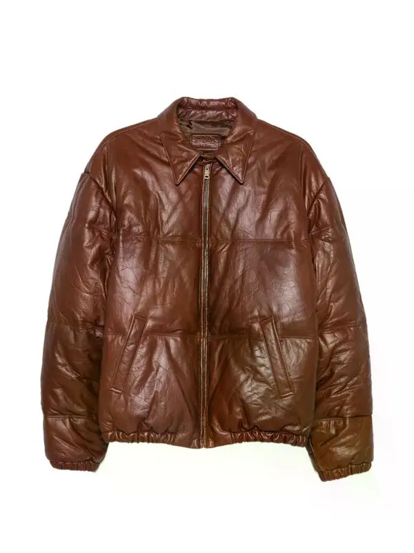 Prada Quilted Leather Jacket - Brown